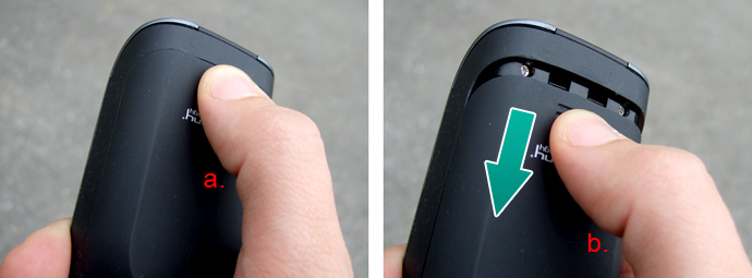 Removing the batteries from a Harmony 720, 785 or 500 series remote ...